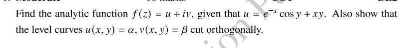 Solved Find the analytic function f(z)=u+iv, given that | Chegg.com Solved Find the analytic function f(z)=u+iv, given that | Chegg.com