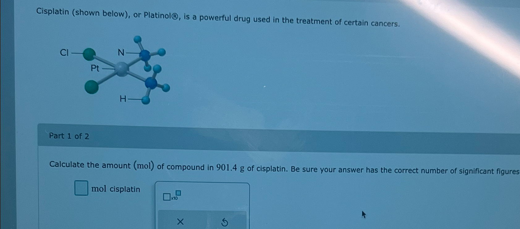 Solved Cisplatin (shown below), ﻿or Platinol ®, ﻿is a | Chegg.com