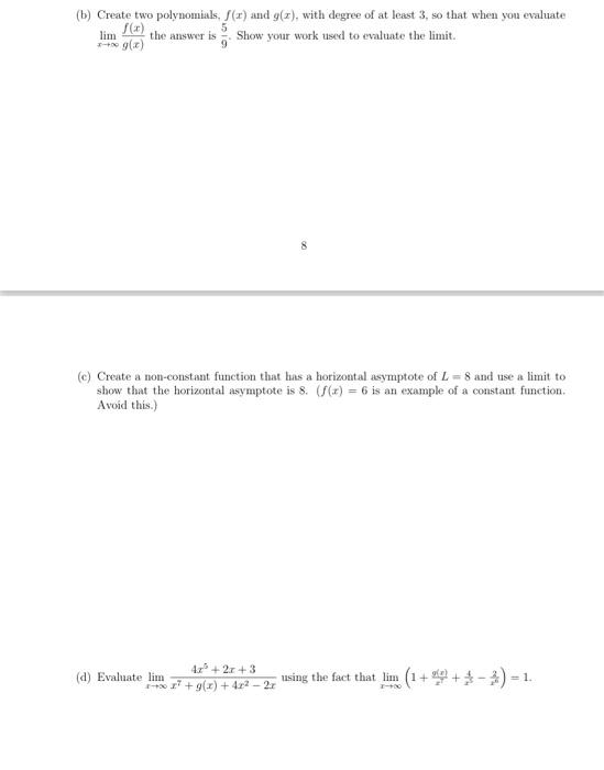 Solved (b) Create two polynomials, f(x) and g(x), with | Chegg.com