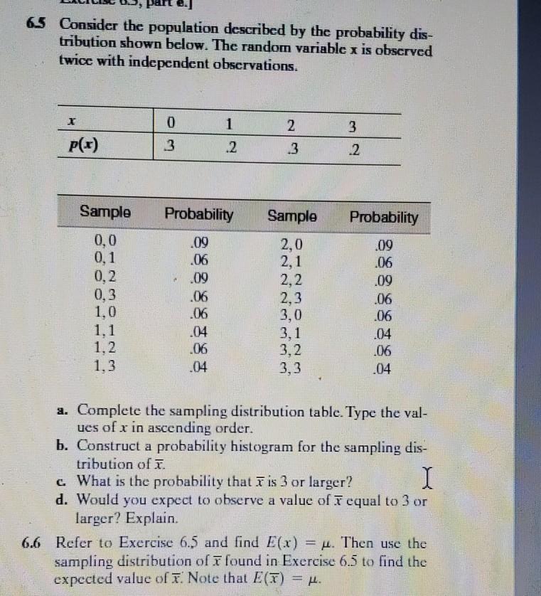 Solved 65 Consider the population described by the | Chegg.com