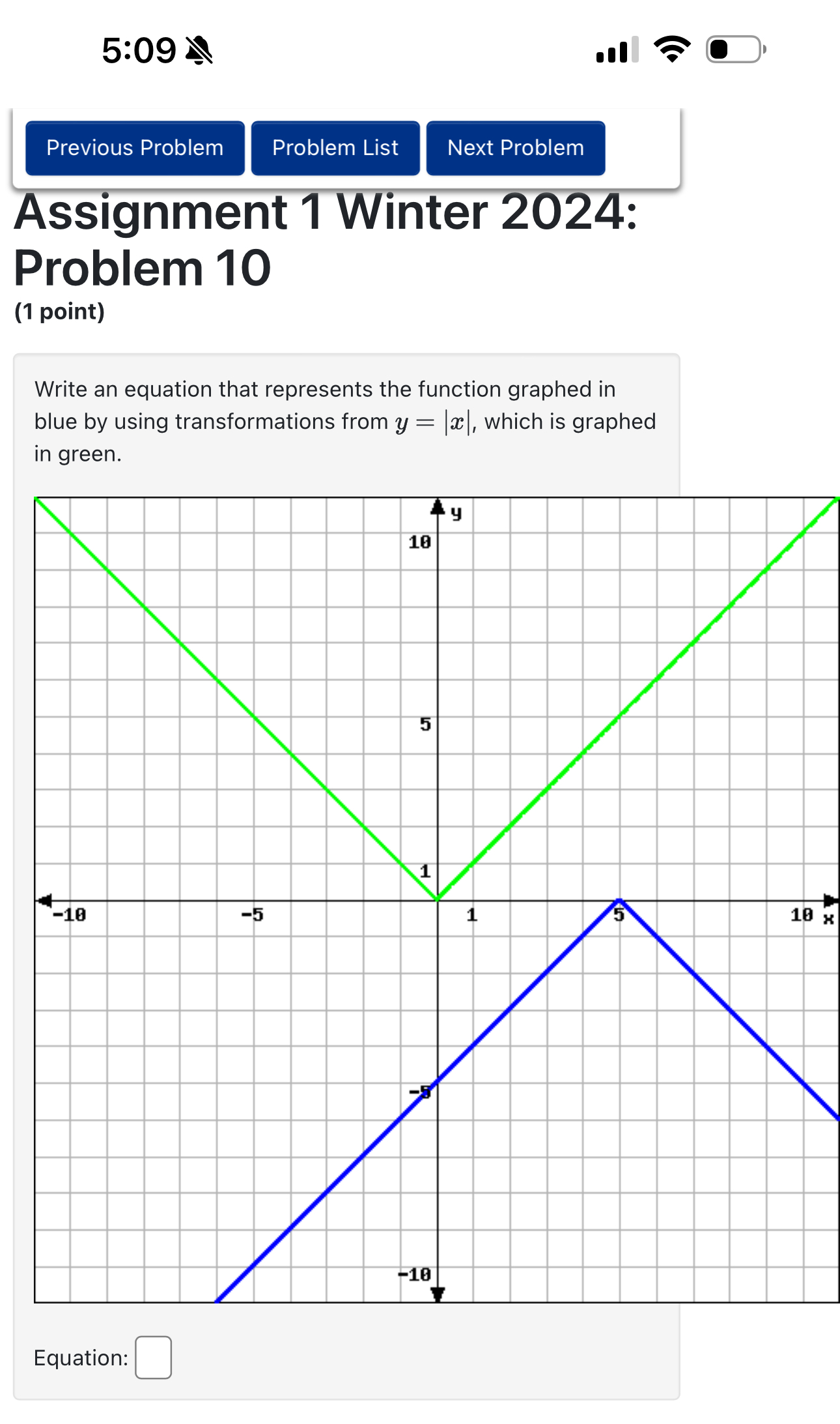 Solved 5:09.11~~0Assignment 1 ﻿Winter 2024: Problem 10(1 | Chegg.com