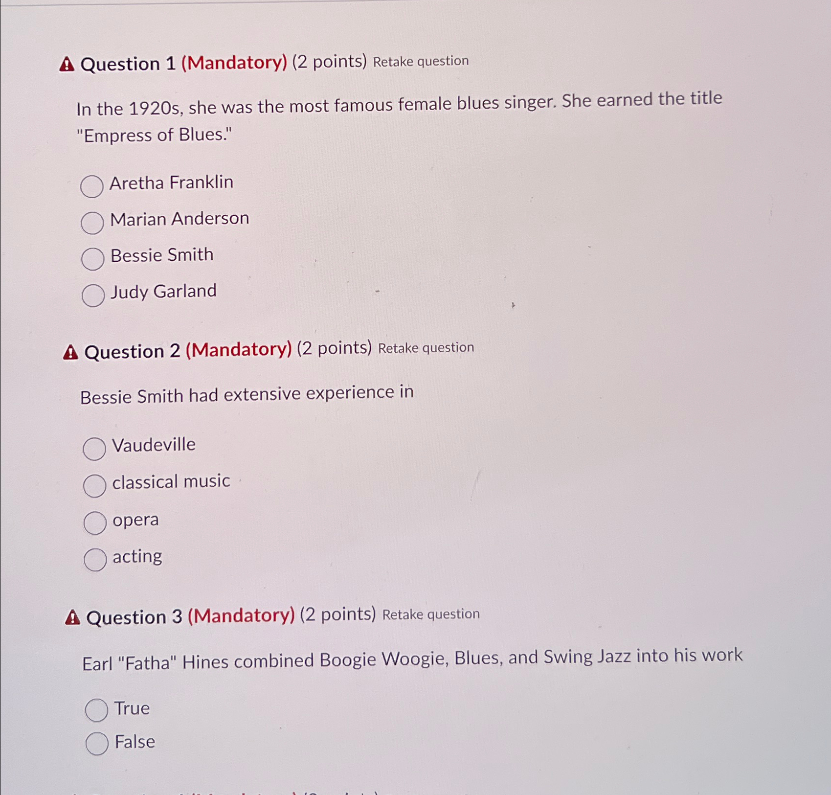 Solved A Question 1 (Mandatory) (2 points) Retake | Chegg.com Solved A Question 1 (Mandatory) (2 points) Retake | Chegg.com
