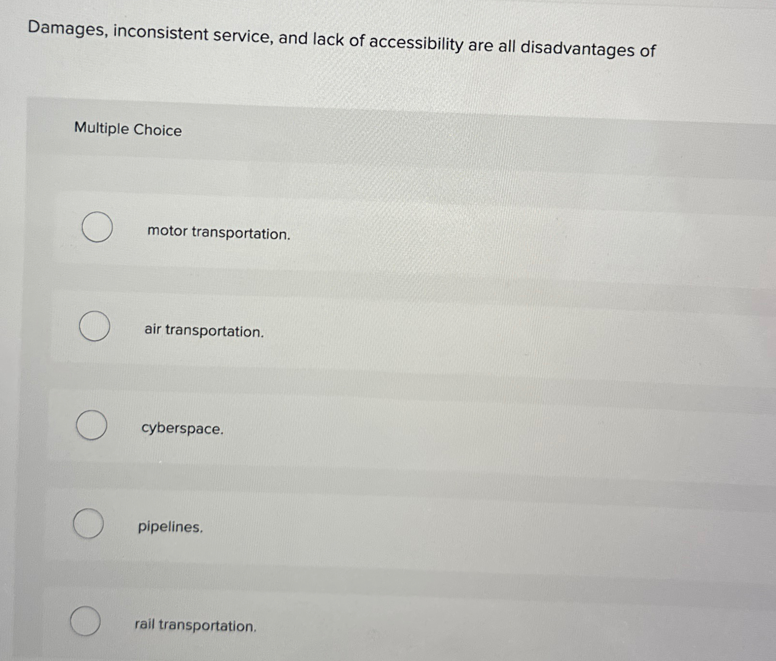 Solved Damages, inconsistent service, and lack of | Chegg.com