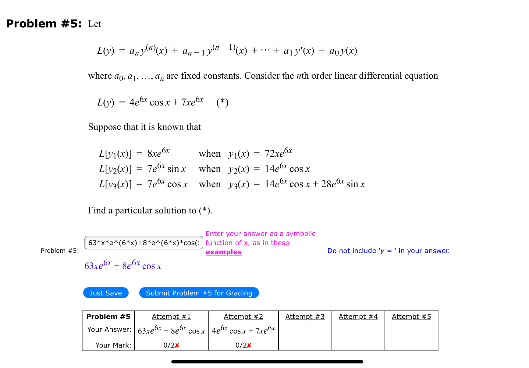 Solved Problem #5: | Chegg.com