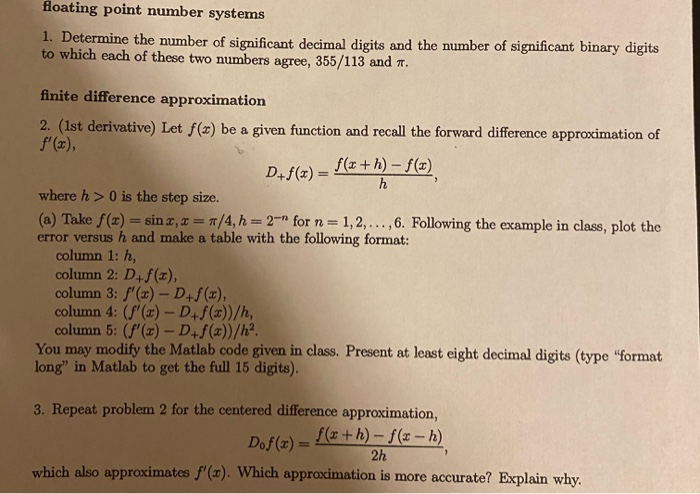 Solved floating point number systems 1. Determine the number | Chegg.com