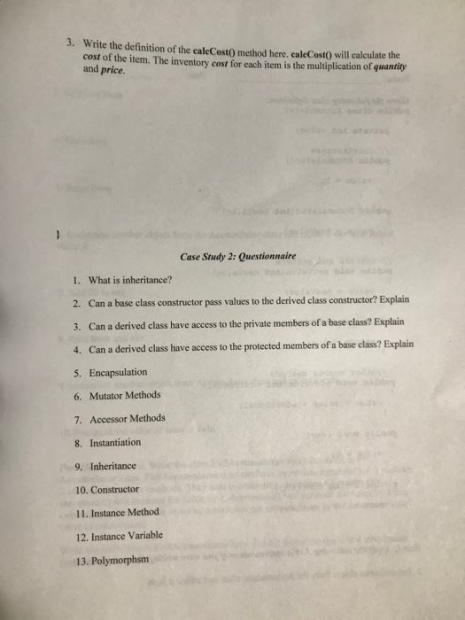 Solved Case Study 1: Given the following class definition: | Chegg.com