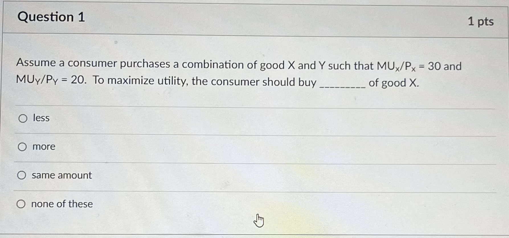 Solved Question 1Assume a consumer purchases a combination | Chegg.com Solved Question 1Assume a consumer purchases a combination | Chegg.com