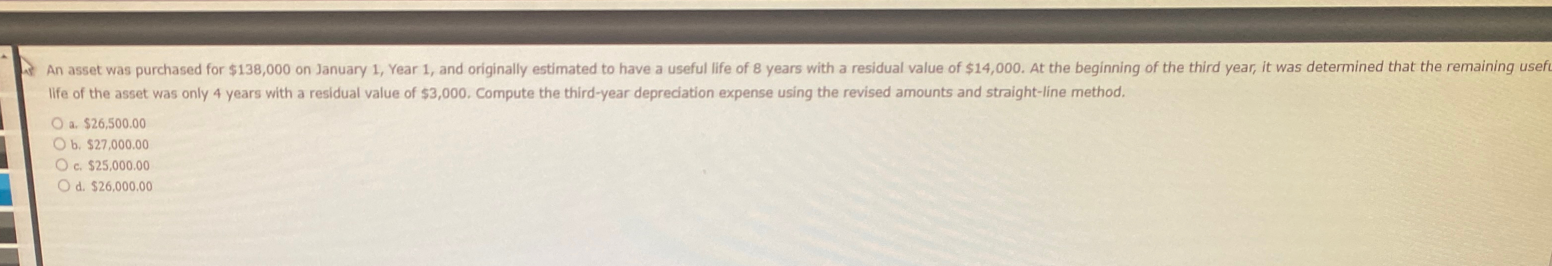 Solved life of the asset was only 4 ﻿years with a residual | Chegg.com