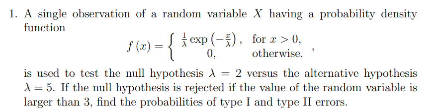 Solved A single observation of a random variable x ﻿having a | Chegg.com