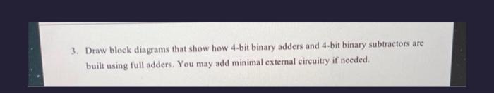 Solved Draw block diagrams that show how 4-bit binary adders | Chegg.com