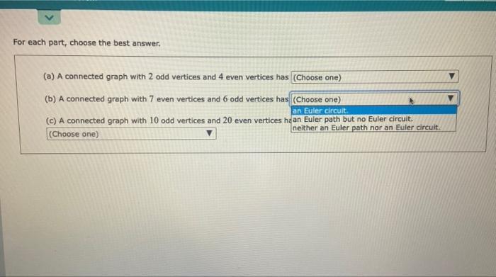 Solved For each part, choose the best answer. (a) A | Chegg.com