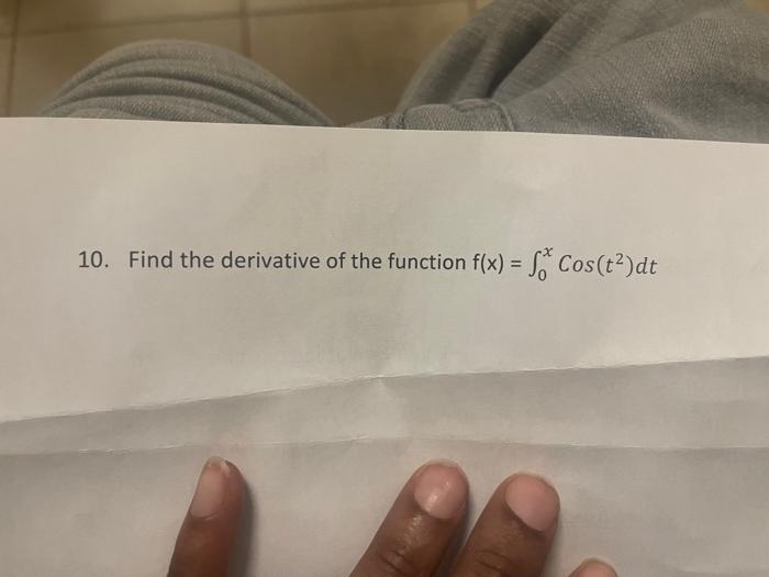 Solved 10. Find the derivative of the function | Chegg.com