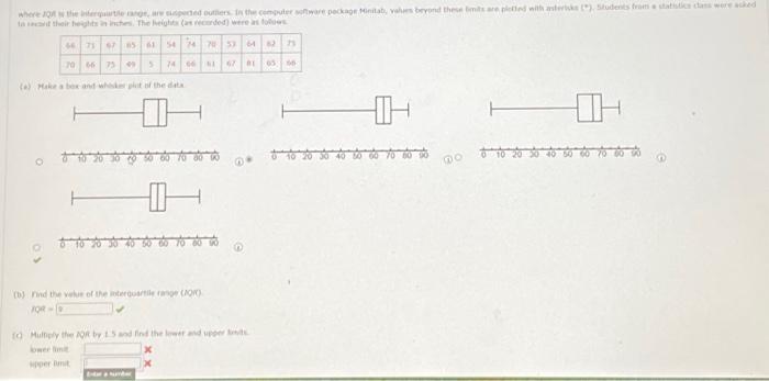 Solved where IQR is the interquartile range, are suspected | Chegg.com