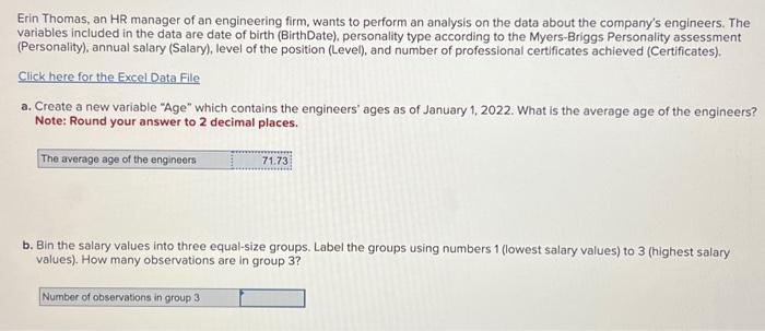 Erin Thomas, an HR manager of an engineering firm, | Chegg.com