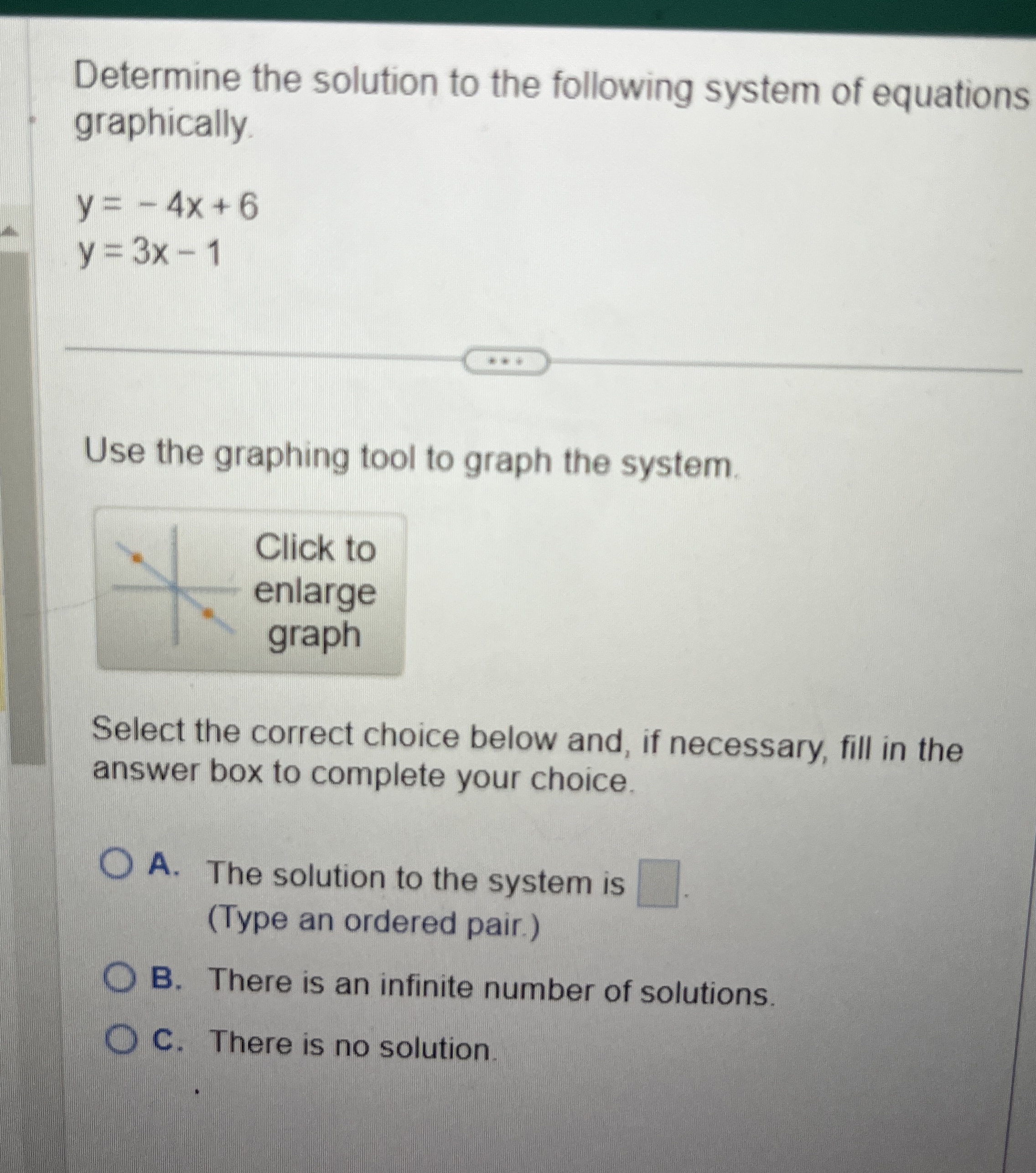 Solved Determine the solution to the following system of | Chegg.com