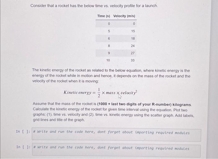 Solved Consider that a rocket has the below time vs. | Chegg.com
