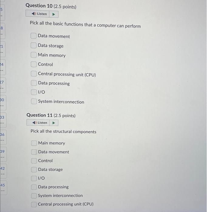 Solved Pick all the basic functions that a computer can | Chegg.com