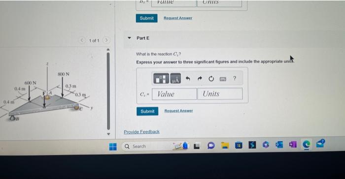 Solved Determine the components of reaction at the | Chegg.com