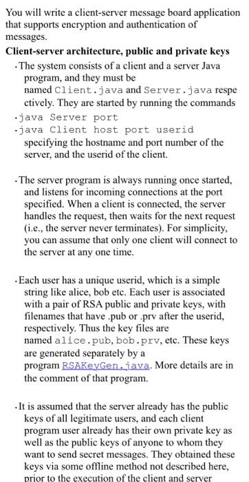 Solved You will write a client-server message board | Chegg.com