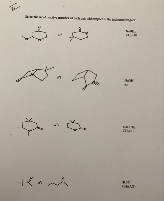 Solved Select the most reactive member of each pair with | Chegg.com