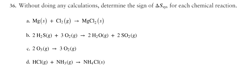 Solved Without doing any calculations, determine the sign of | Chegg.com