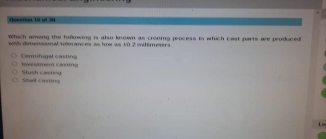 Solved to 16 of 30 which among the following is also known | Chegg.com