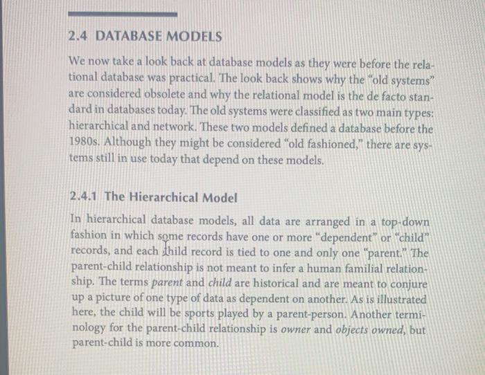 2 4 Database Models We Now Take A Look Back At