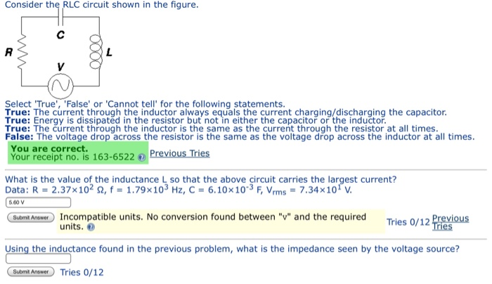 Solved Consider the RLC circuit shown in the figure. Select | Chegg.com