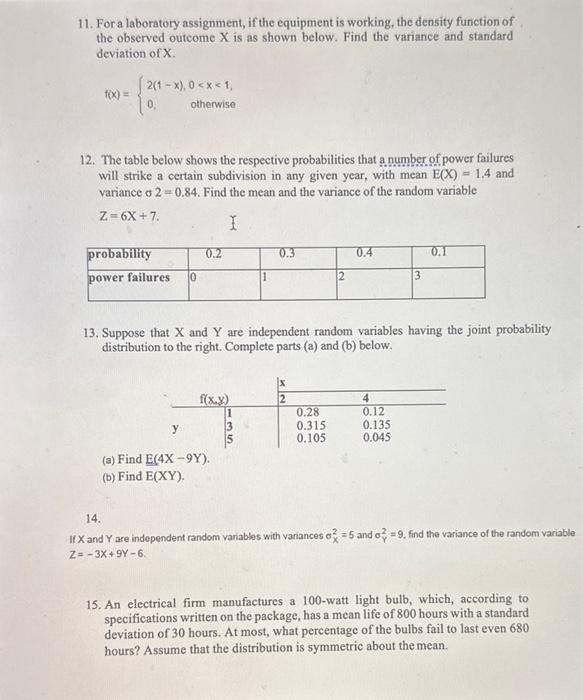 Solved 11. For a laboratory assignment, if the equipment is | Chegg.com