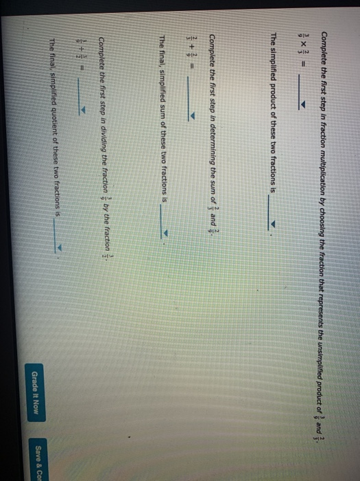 Solved Complete the first step in fraction multiplication by | Chegg.com