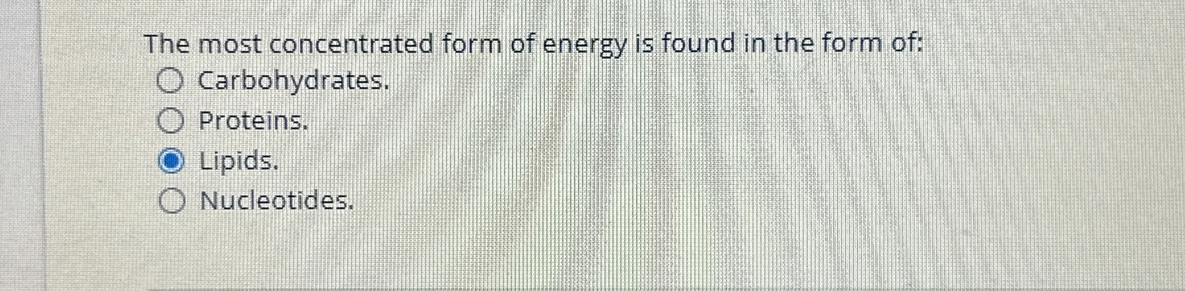 Solved The most concentrated form of energy is found in the | Chegg.com