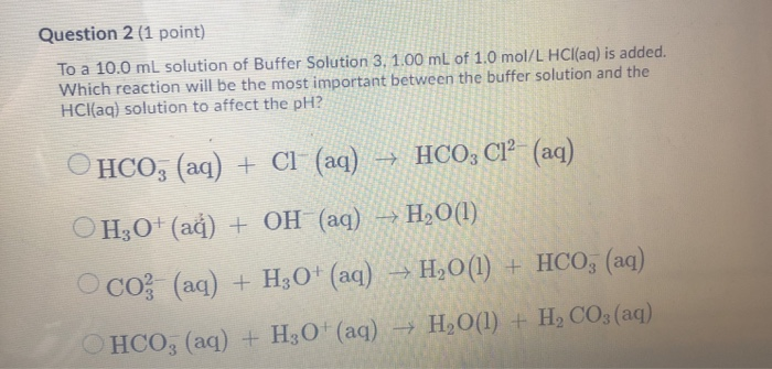 Solved buffer solution 3: 15mL of 0.5M Na2CO3 and 15mL of | Chegg.com