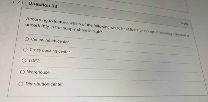 Solved COFC often refers to putting a standardized shipping | Chegg.com