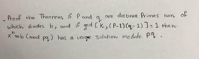 Solved Theran. If p and q are distinct Primes non of which | Chegg.com