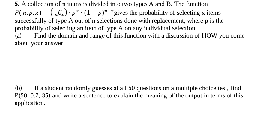 Solved (b) ﻿If a student randomly guesses at all 50 | Chegg.com