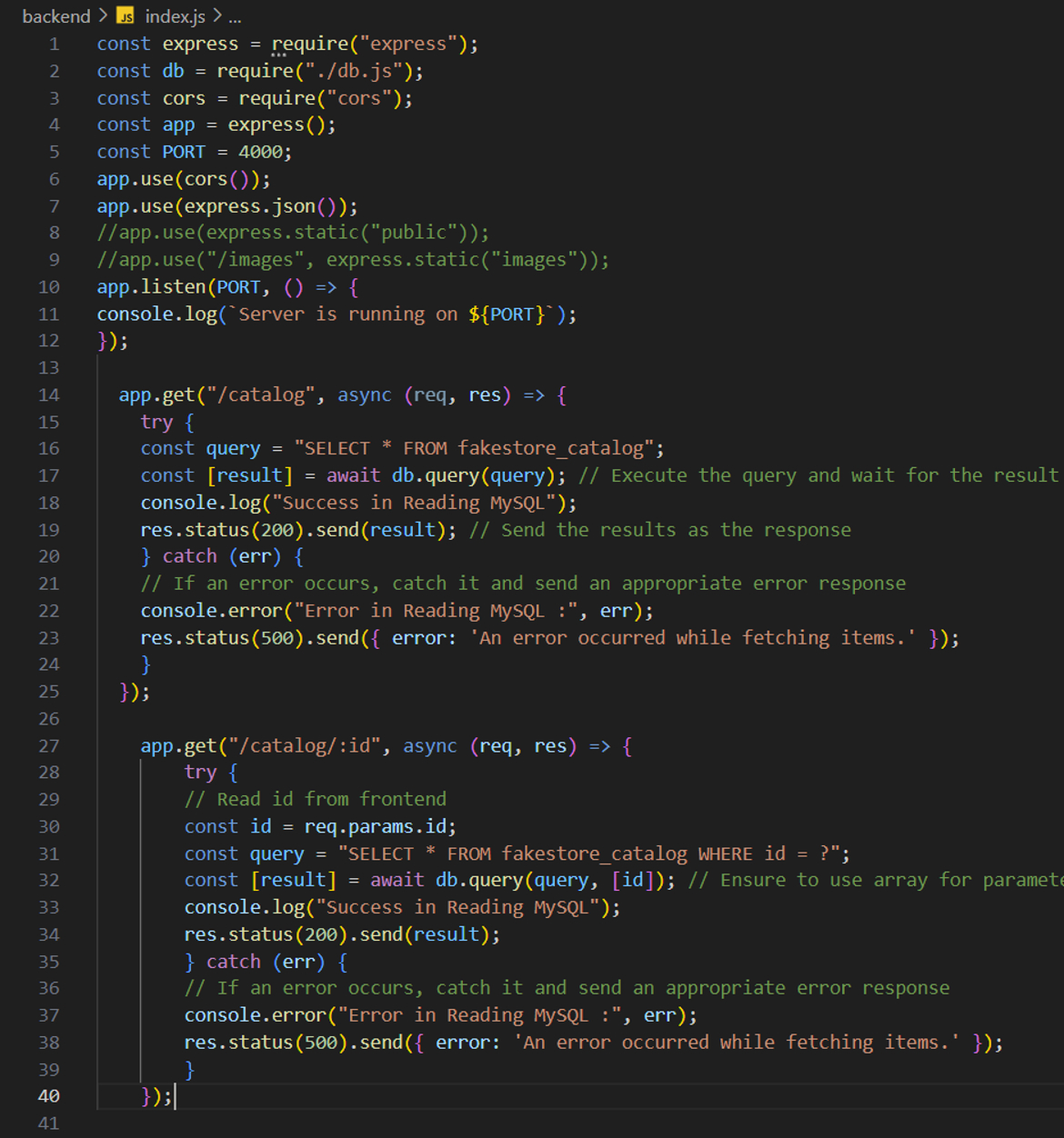 Solved using this backend javascript code Develop a function | Chegg.com