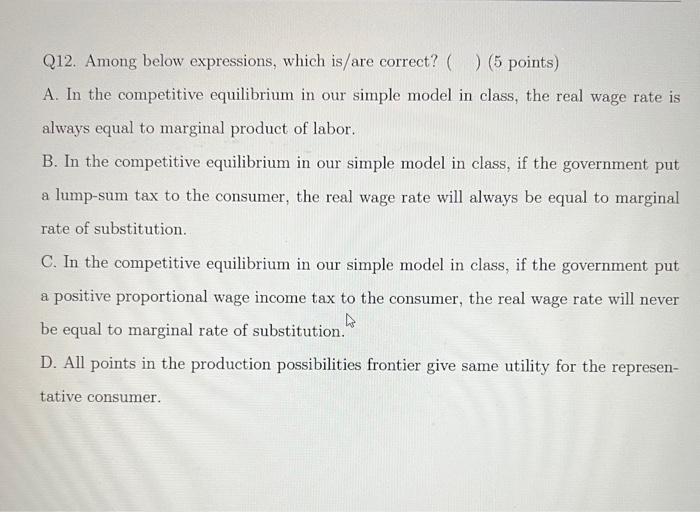 Solved Q12. Among below expressions, which is/are correct? ( | Chegg.com