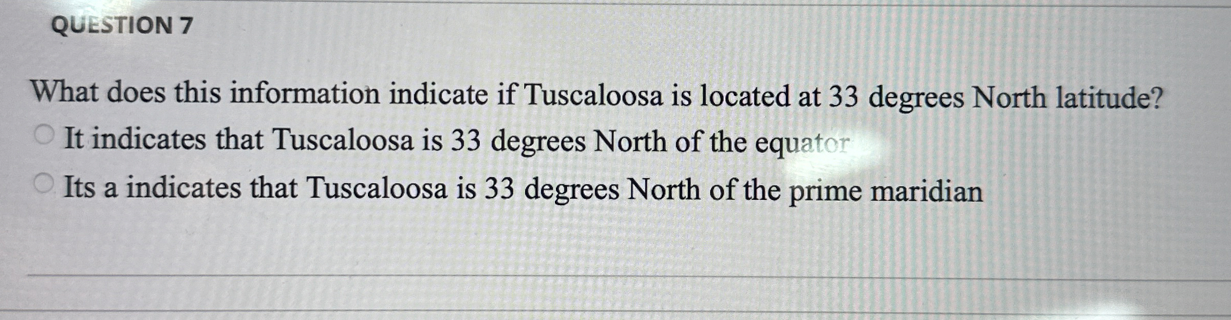 Solved QUESTION 7What does this information indicate if | Chegg.com