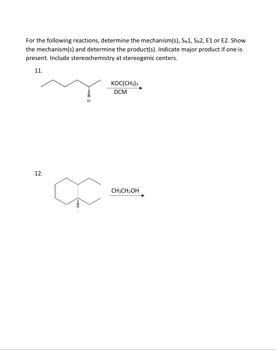 Solved For the following reactions, determine the | Chegg.com