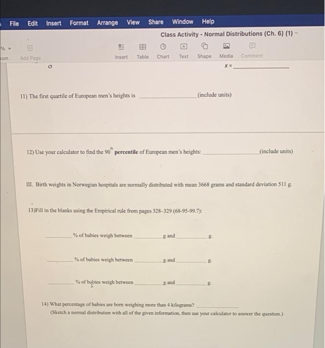 Solved 00000 Insert table Chart Text Media Commons Shape II. | Chegg.com