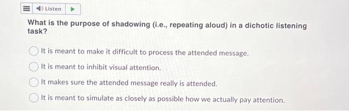 Solved What is the purpose of shadowing (i.e., repeating | Chegg.com