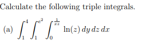 Solved Calculate the following triple | Chegg.com