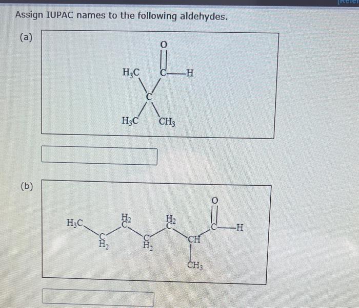 Solved Assign IUPAC names to the following aldehydes. | Chegg.com