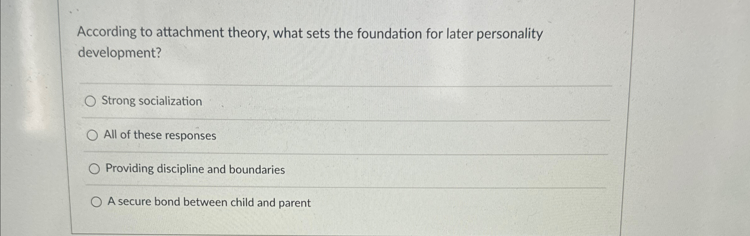 Solved According to attachment theory, what sets the | Chegg.com