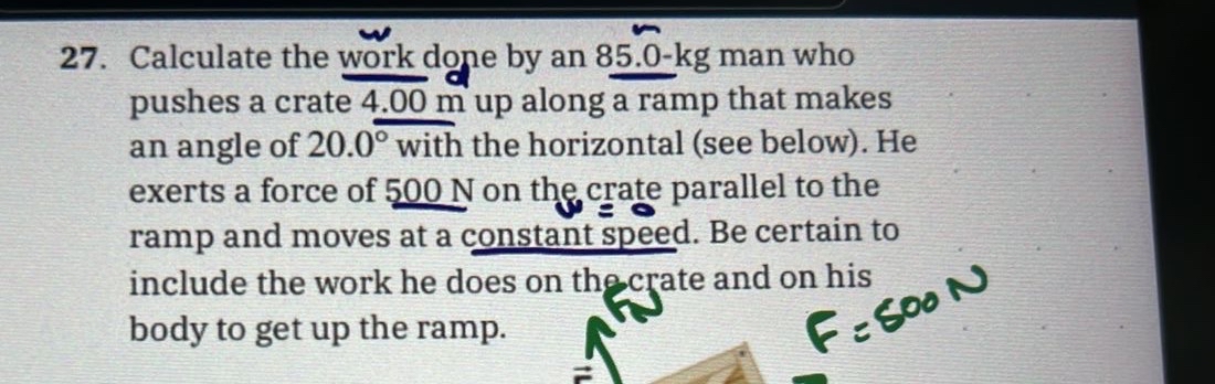 Solved Calculate the work done by an 85.0-kg ﻿man who pushes | Chegg.com