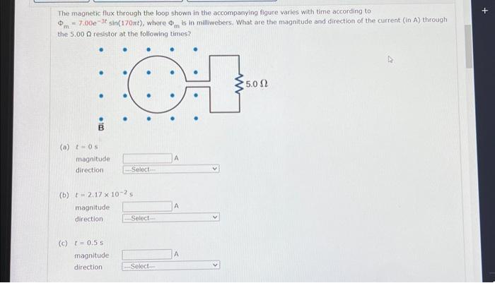 Solved The Magnetic Flux Through The Loop Shown In The