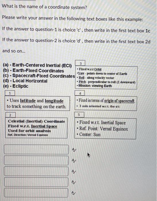 Solved What is the name of a coordinate system? Please write | Chegg.com