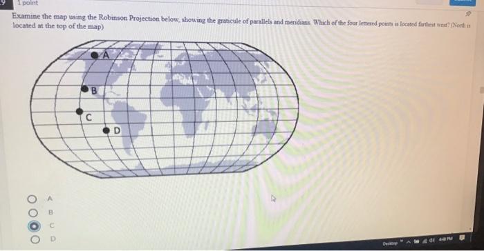 Solved point Examine the map using the Robinson Projection | Chegg.com