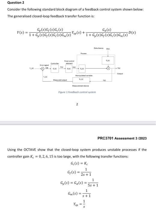 Question 2 Consider the following standard block | Chegg.com