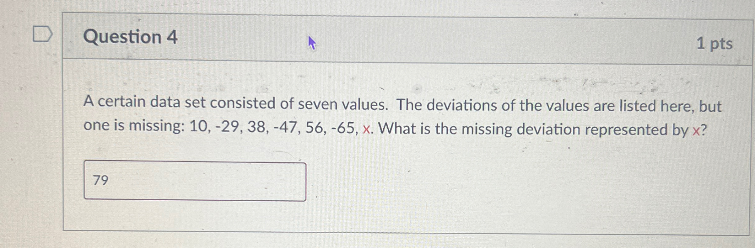 Solved Question 41 ﻿ptsA certain data set consisted of seven | Chegg.com